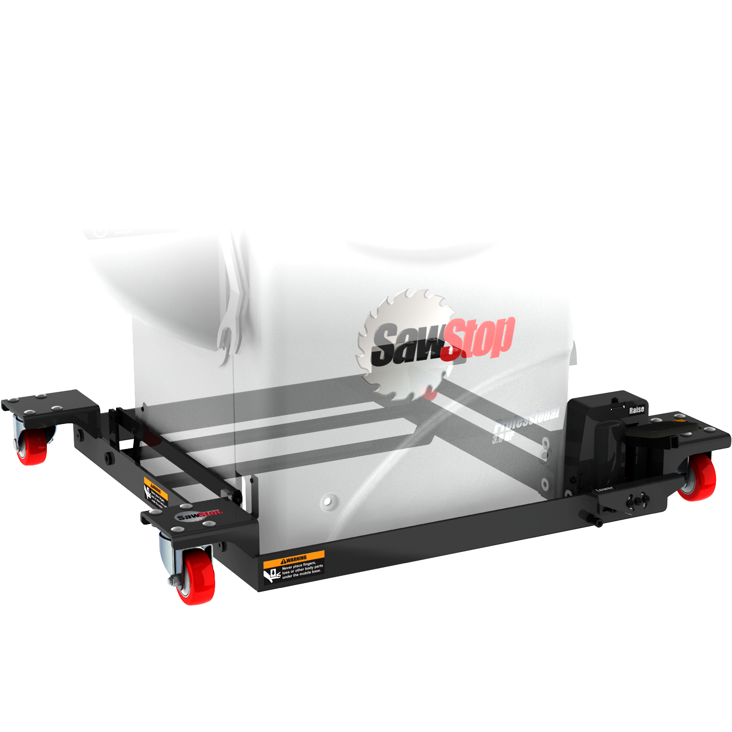 SawStop Industrial Saw Mobile Base w/PCS Mobile Base Conversion Kit ...